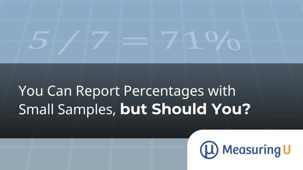 You Can Report Percentages with Small Samples, but Should You? – MeasuringU